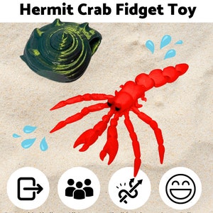 Articulated Hermit Crab Fidget Toy | Fun Flexible Toy and Unique Desk ...