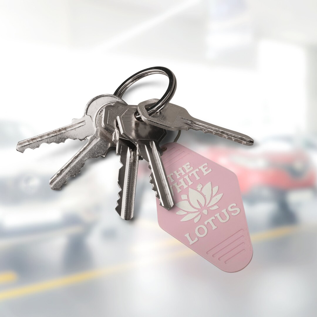 White Lotus Keychain - Resort & Spa Decorative Key Tag - Made in USA ...