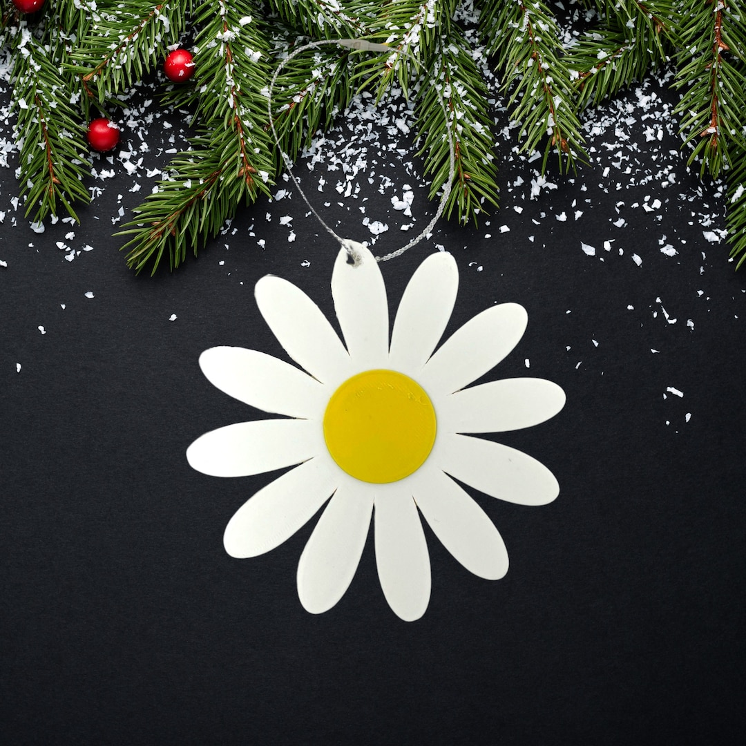 Daisy Christmas Ornament - Christmas Tree Flower Decor - Decorative ...