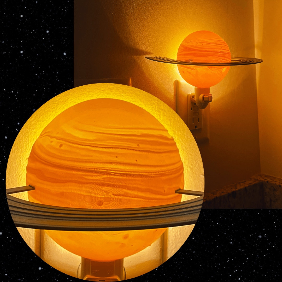 Planet Saturn Night Light | Translucent Night Light With Accurate ...