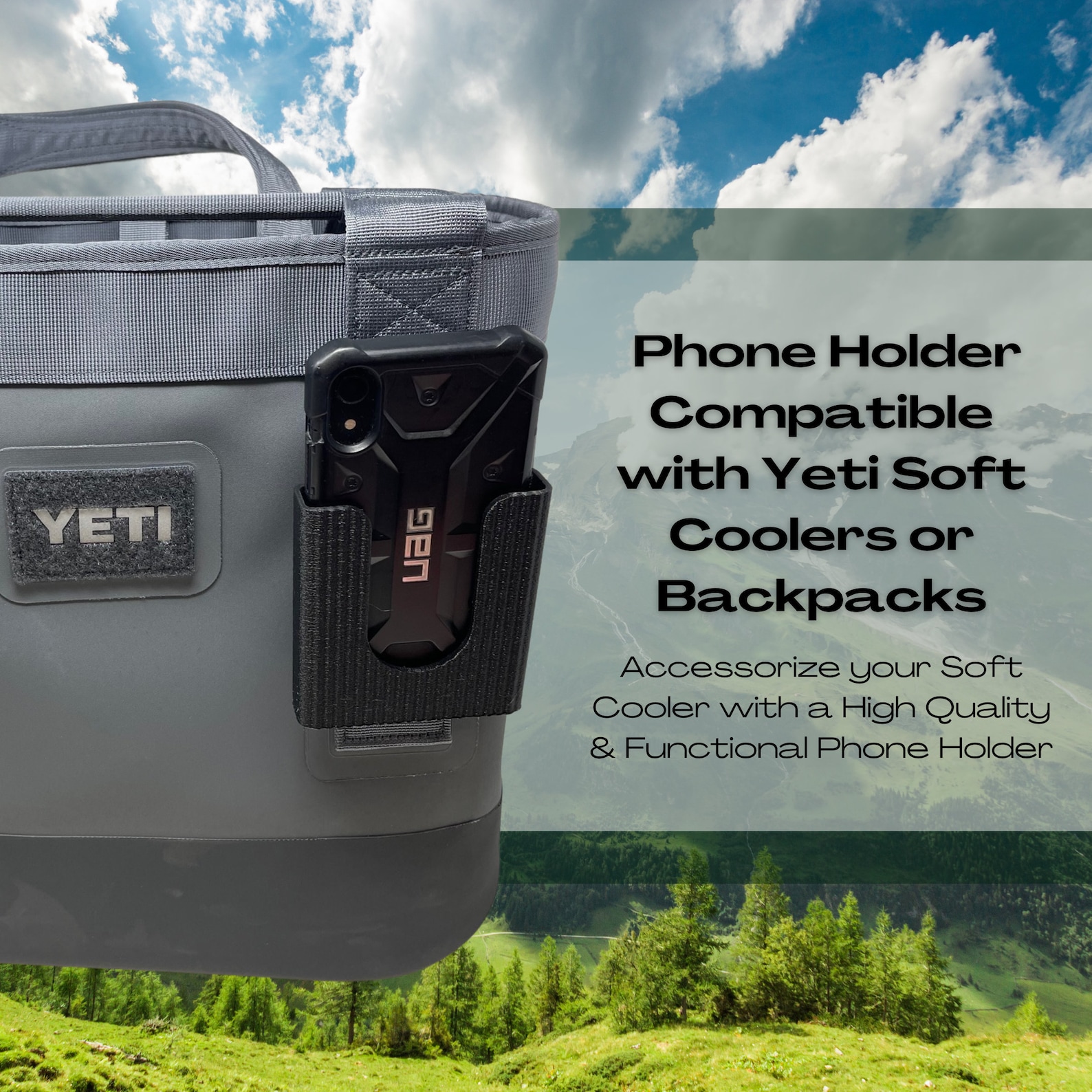 Phone Holder Attachment Compatible With Soft Yeti Coolers & Backpacks ...