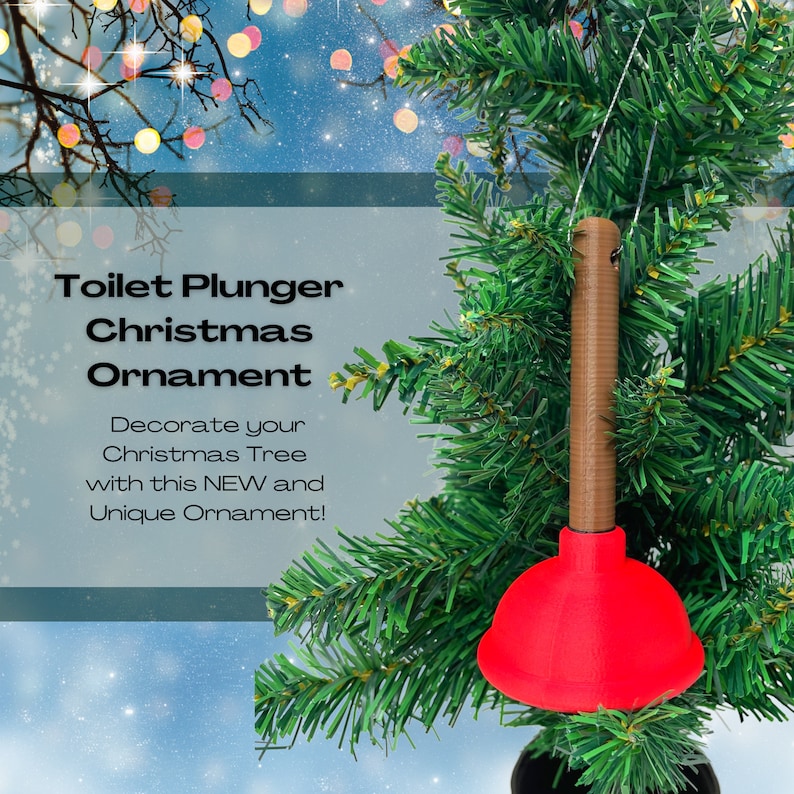 Toilet Plunger Christmas Ornament - Funny Christmas Decorative Holiday ...