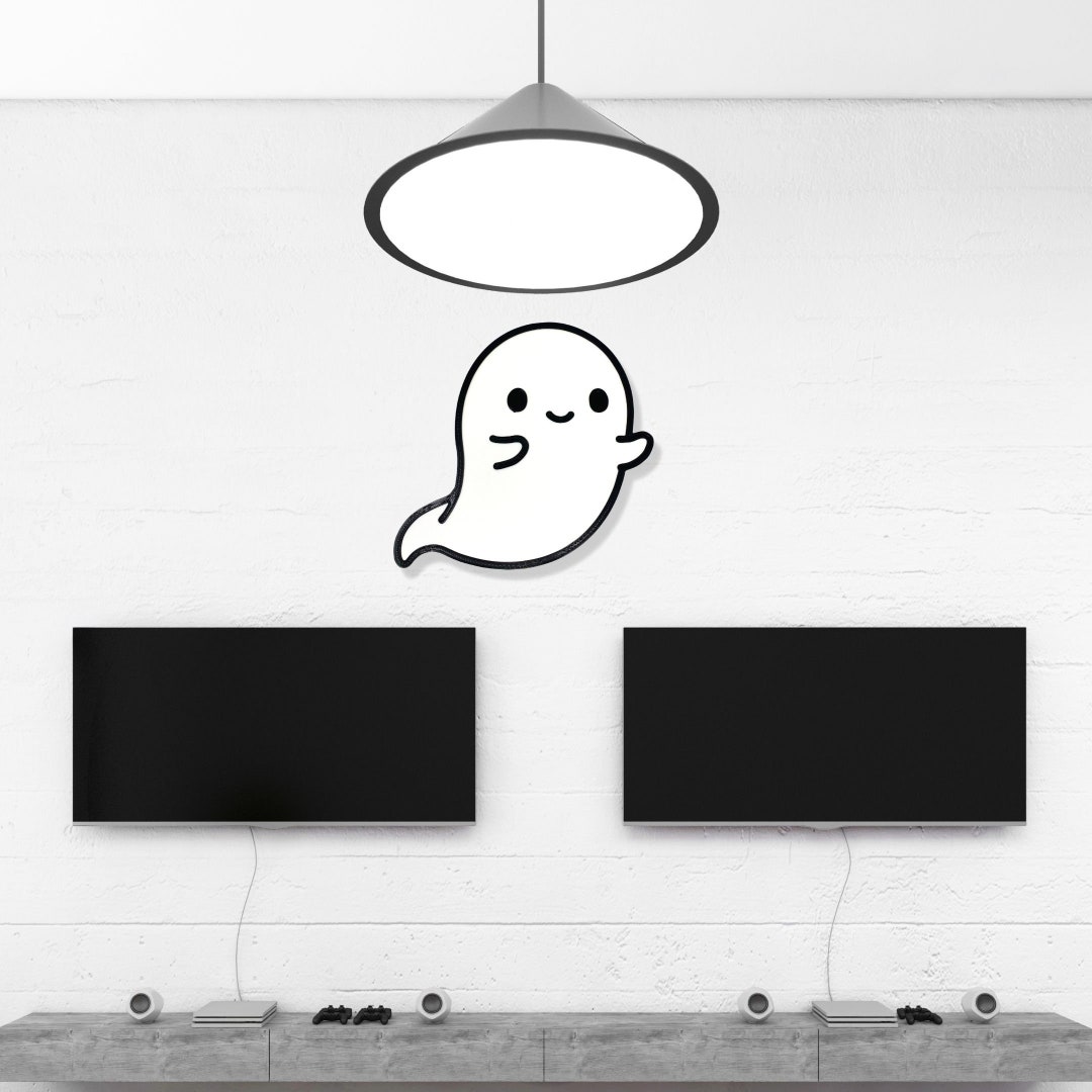 Cute Halloween Kawaii Ghost Wall Sign - Decorate Your Home Walls - Made ...