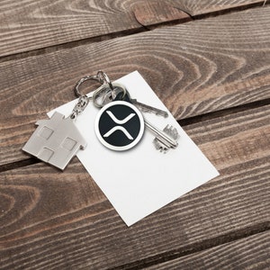 Ripple XRP Keychain Cryptocurrency Logo - Black & White - Perfect for ...
