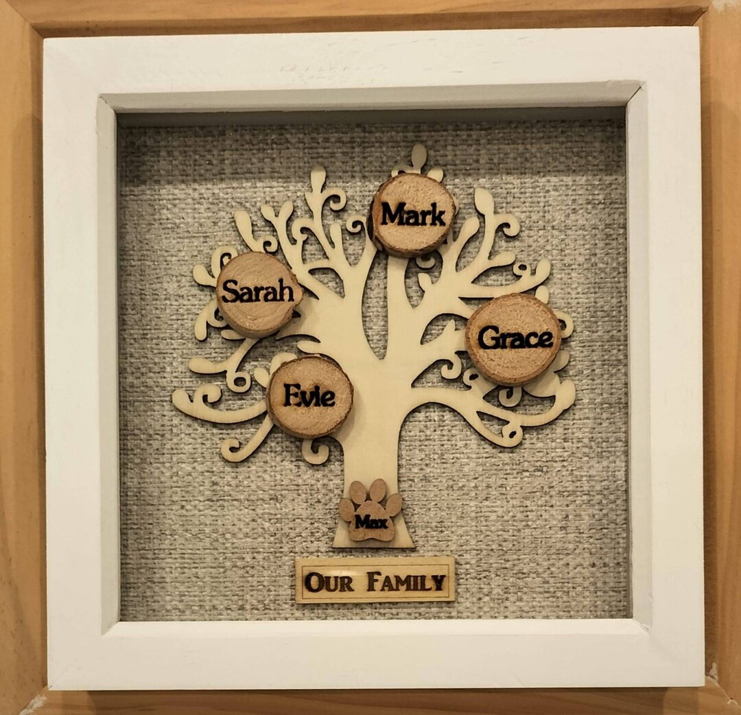 Personalised Family Tree Log Design Medium - Etsy