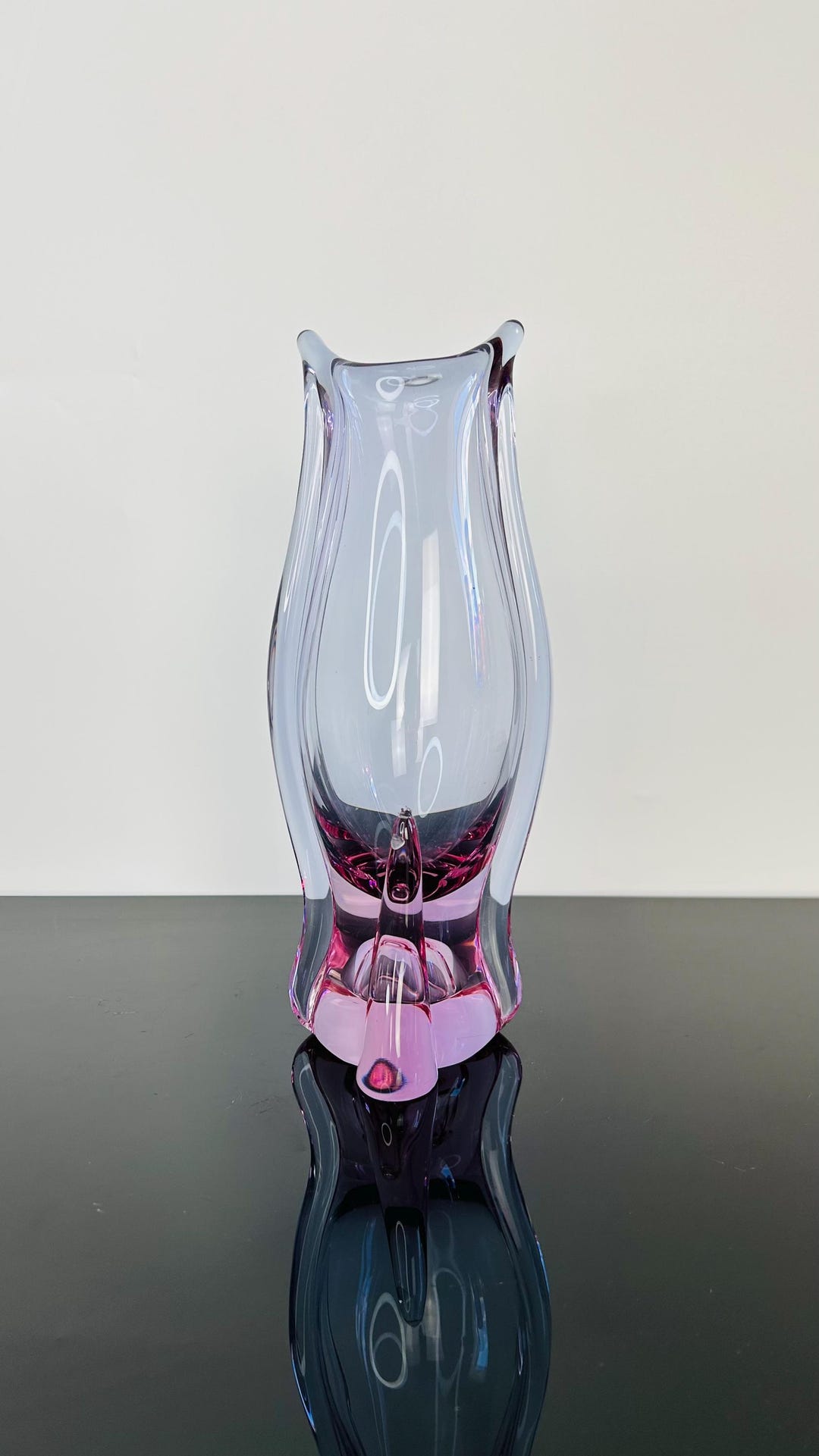Vintage Alexandrite Glass Vase by Miloslav Klinger Glassworks Zelezny ...