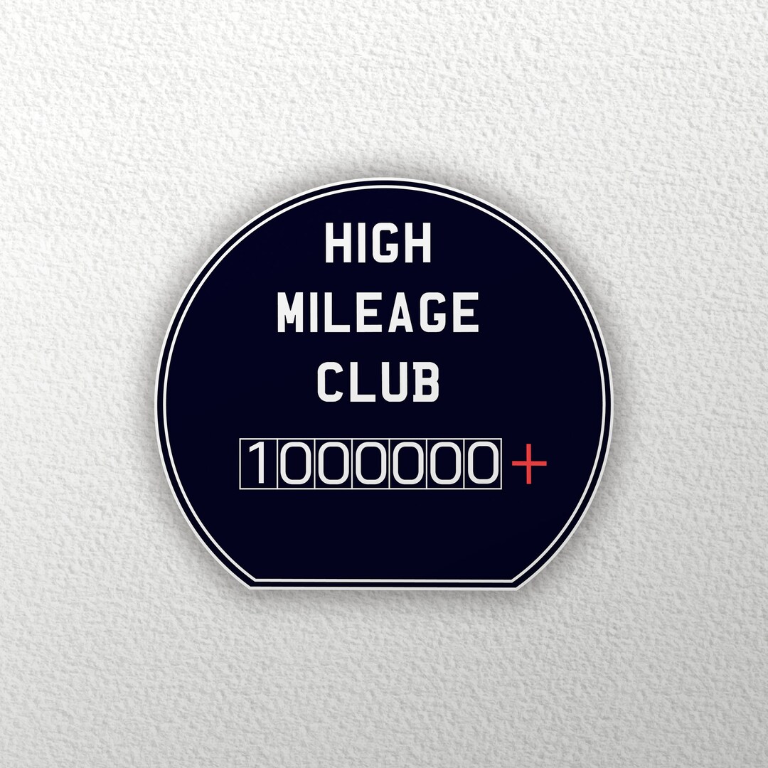 1,000,000 High Mileage Club Sticker for Cars in Black Old Fashioned ...