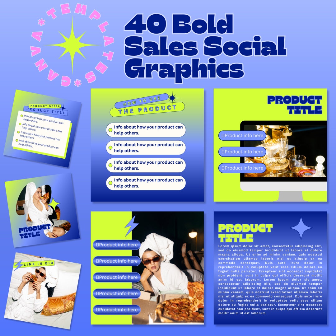 40 Social Media Templates Bundle | Canva Template | Trendy Aesthetic ...