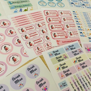 Stickers Personalizados / Pegatinas Para La Escuela / Etiquetas Para ...