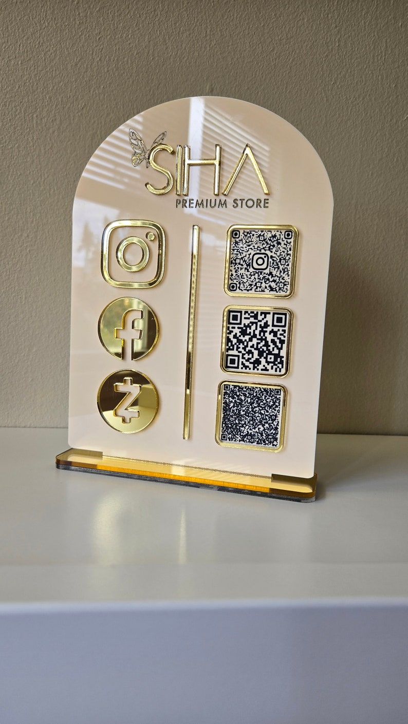 Acrylic Qr Code Signs Letrero De Acrilico Con Codigos QR Social Signs ...