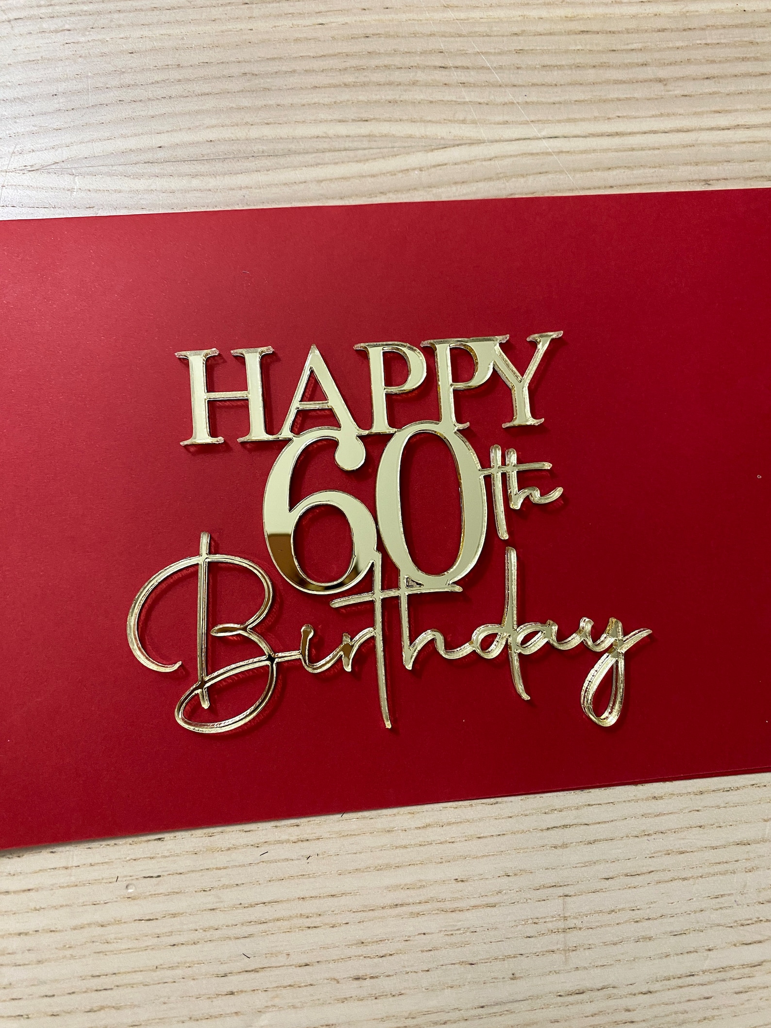 Acrylic 60th Birthday Sign , Gold Mirror Acrylic Cake Topper ...