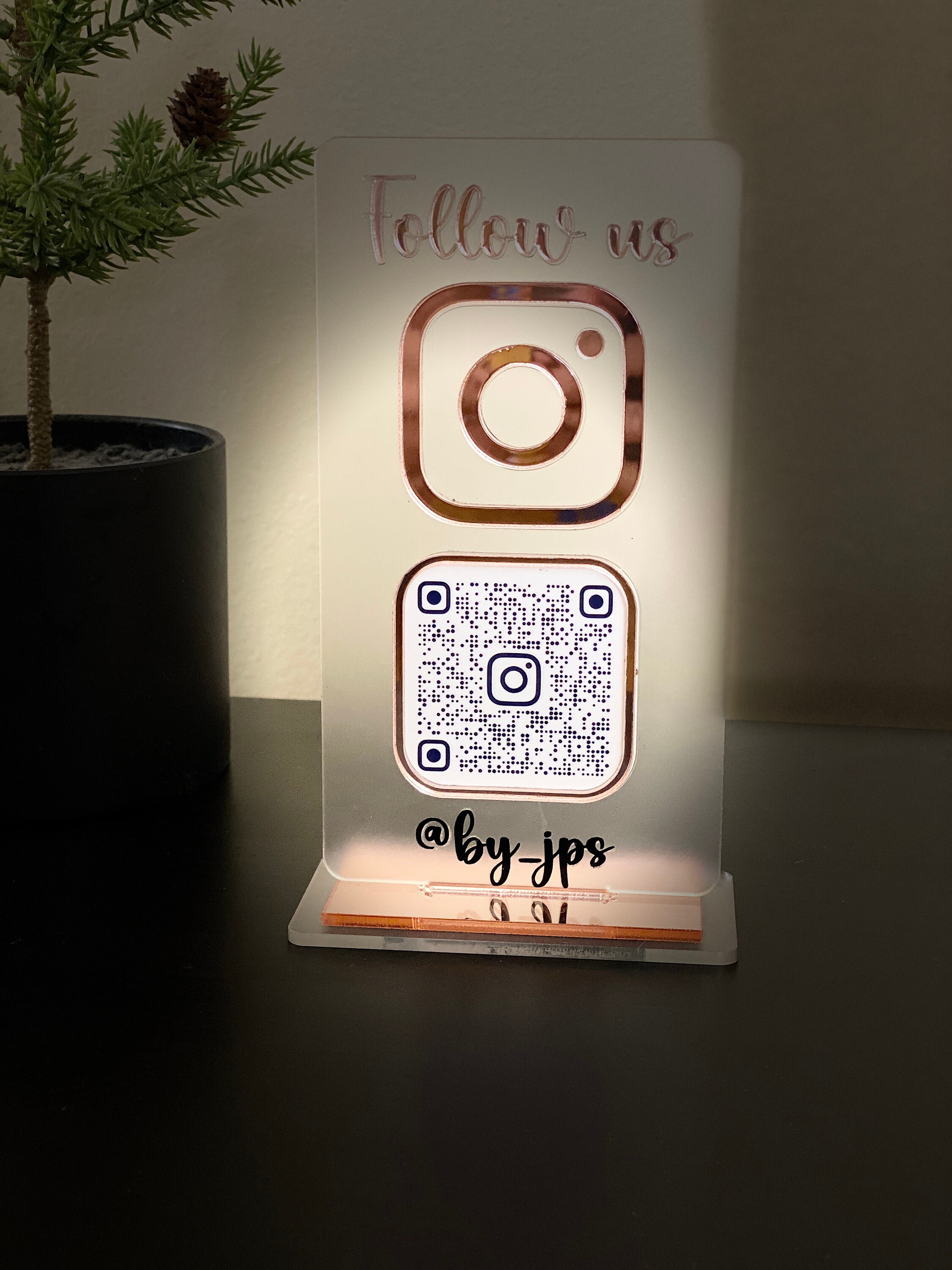 Acrylic Instagram Social Sign With QR Code Payments Señal De - Etsy