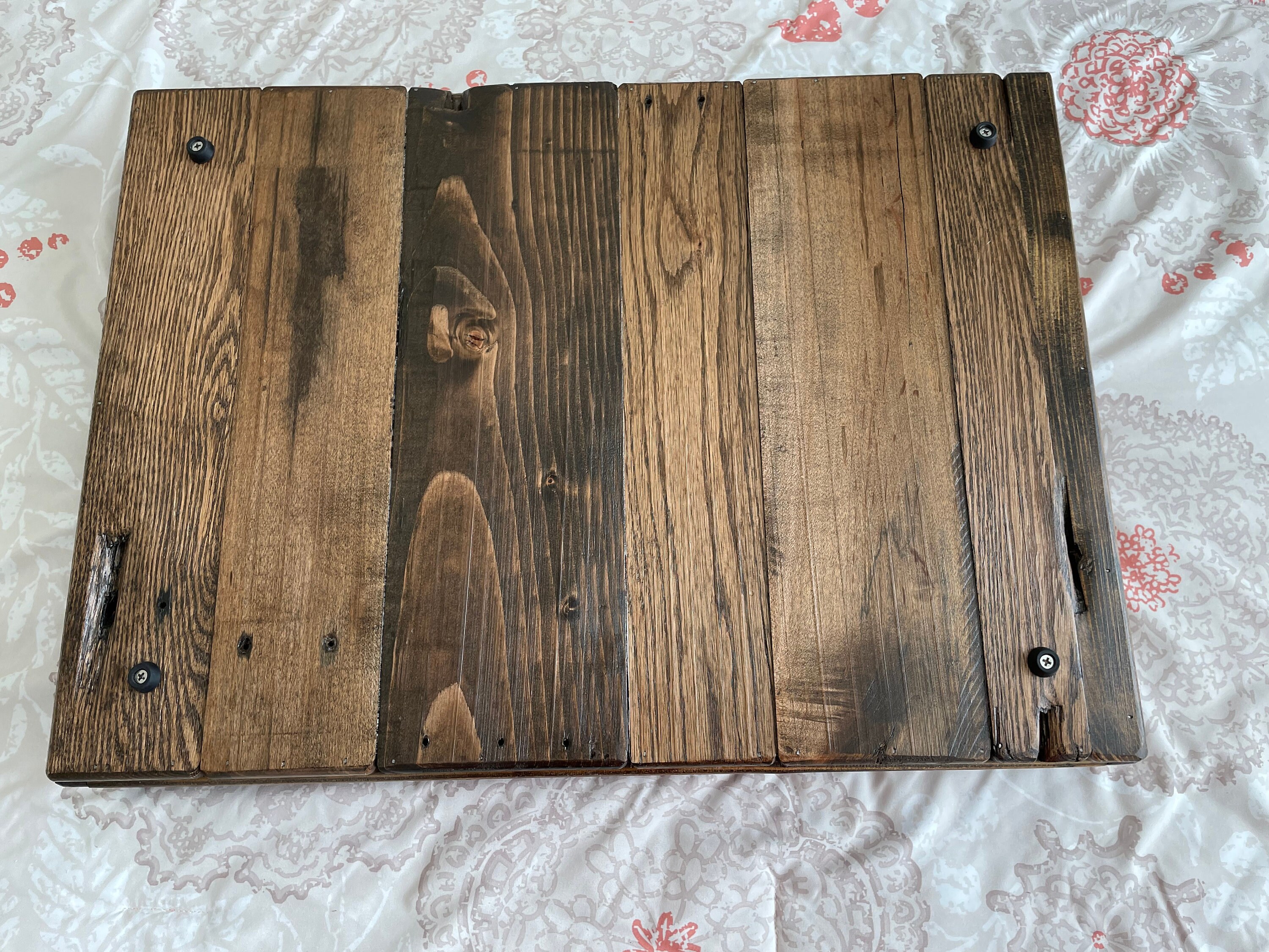 Trays Rustic Wood Serving Tray for Ottoman Gray Stain 13.5x23.5 Patio ...