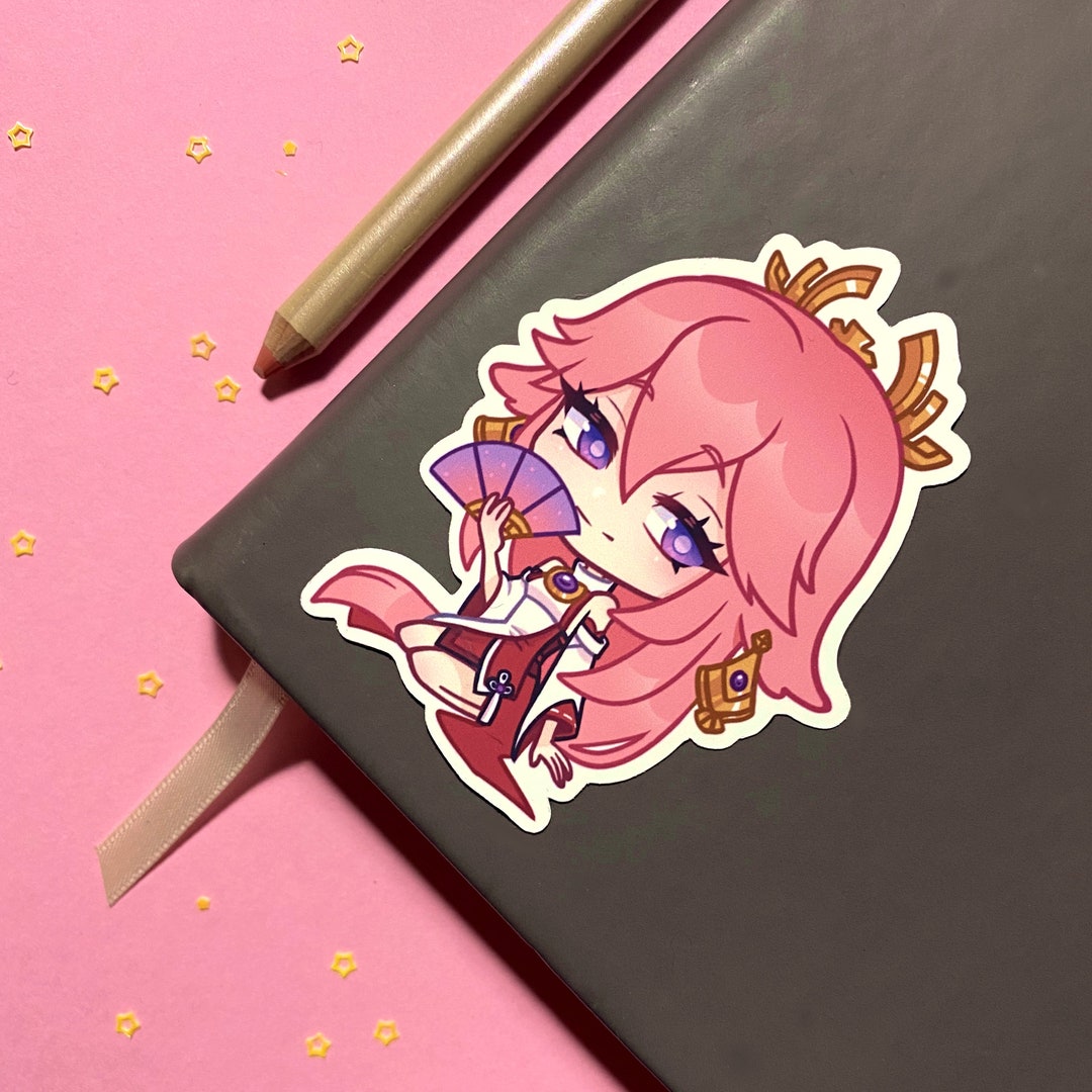 Genshin Yae Miko Sticker 2 X 3 Waterproof Matte Vinyl or Gloss Vinyl ...