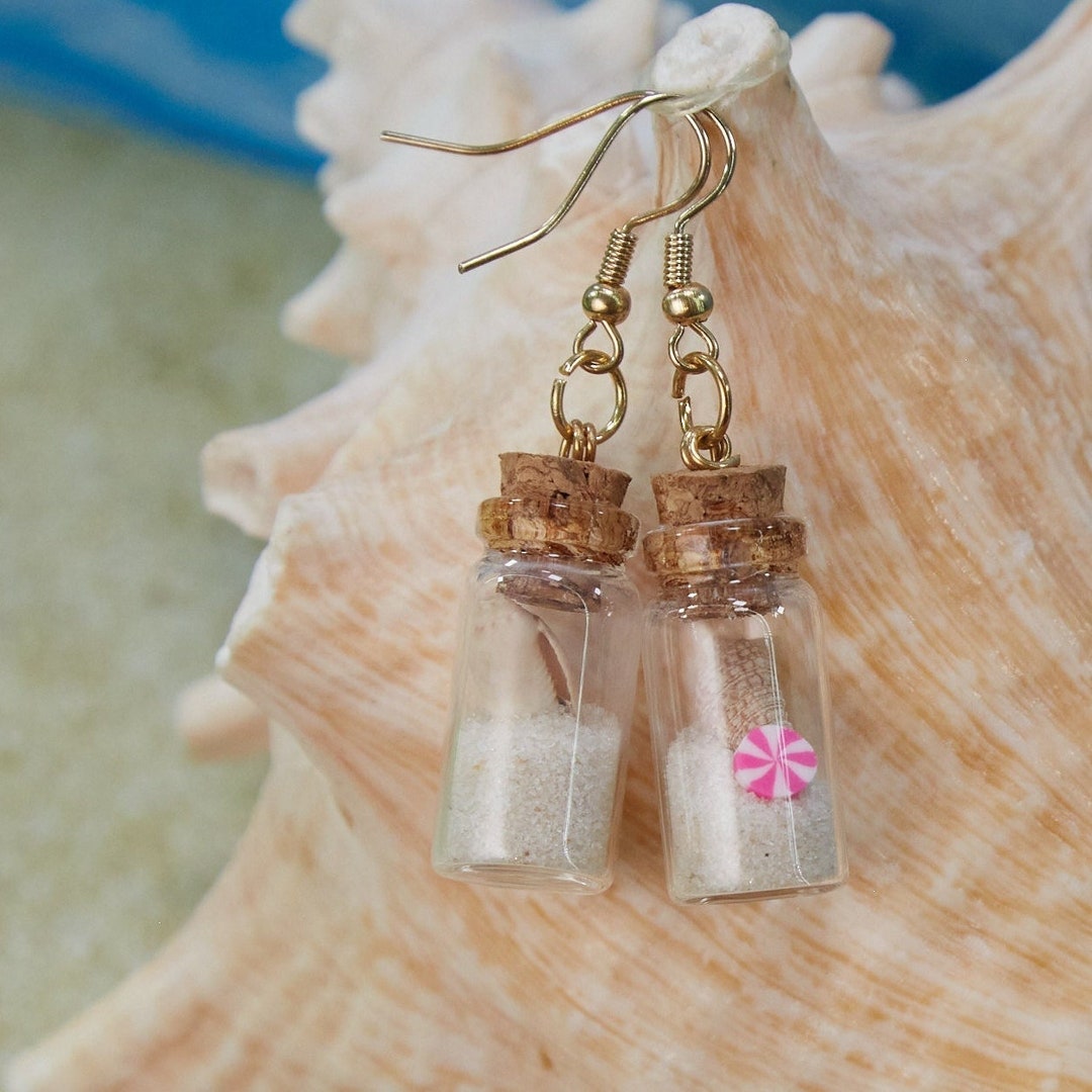 Sand, Shells, & Beach Balls in A Bottle Earrings Mini - Etsy