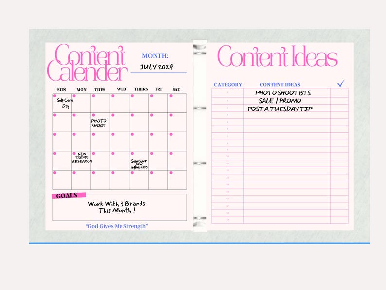 Social Media Planner, Content Planner, Youtube Planner, Instagram ...