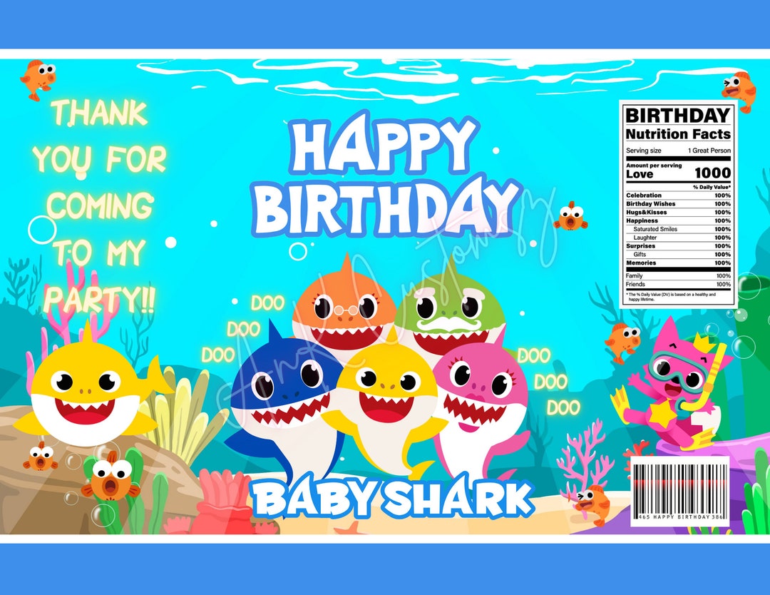 Baby Shark Chip Bag Digital - Etsy Canada