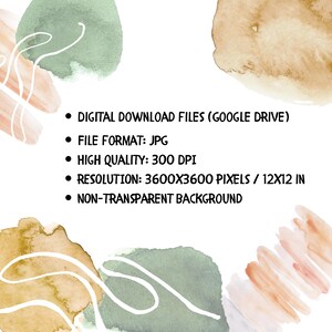 Watercolor Abstract Shapes Vol.1, 20 JPG, Digital Paper, Abstract ...