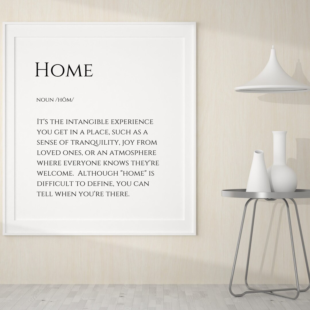 Home Definition Print Wall Art for Living Room Minimalist Poster Home ...