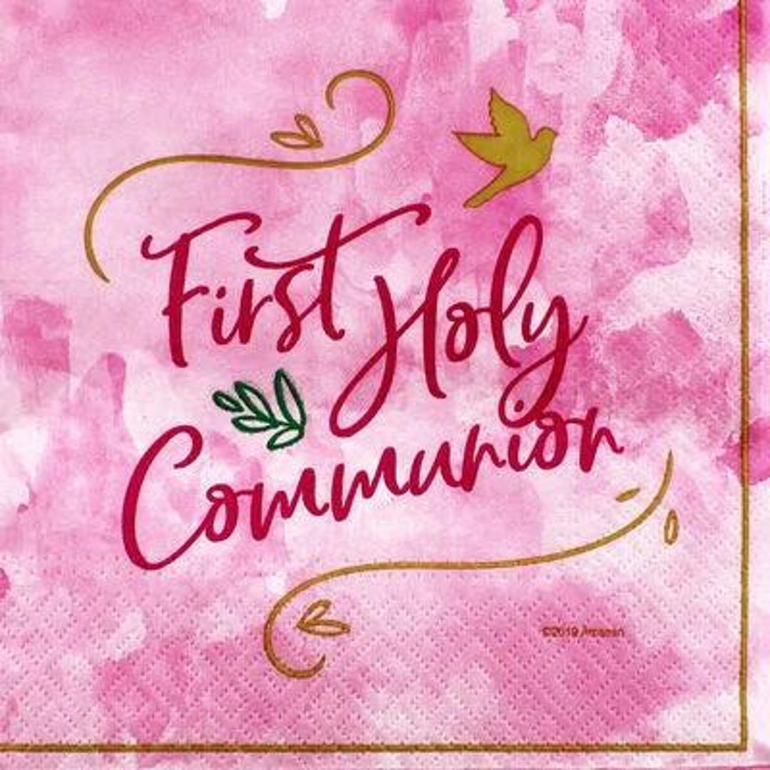 Pink First Holy Communion Paper 2-ply Napkins - 16 Pack - Etsy