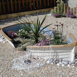 Large Flat-packed Boat Planter, Flower Pot, Garden, Pond, Ornament ...