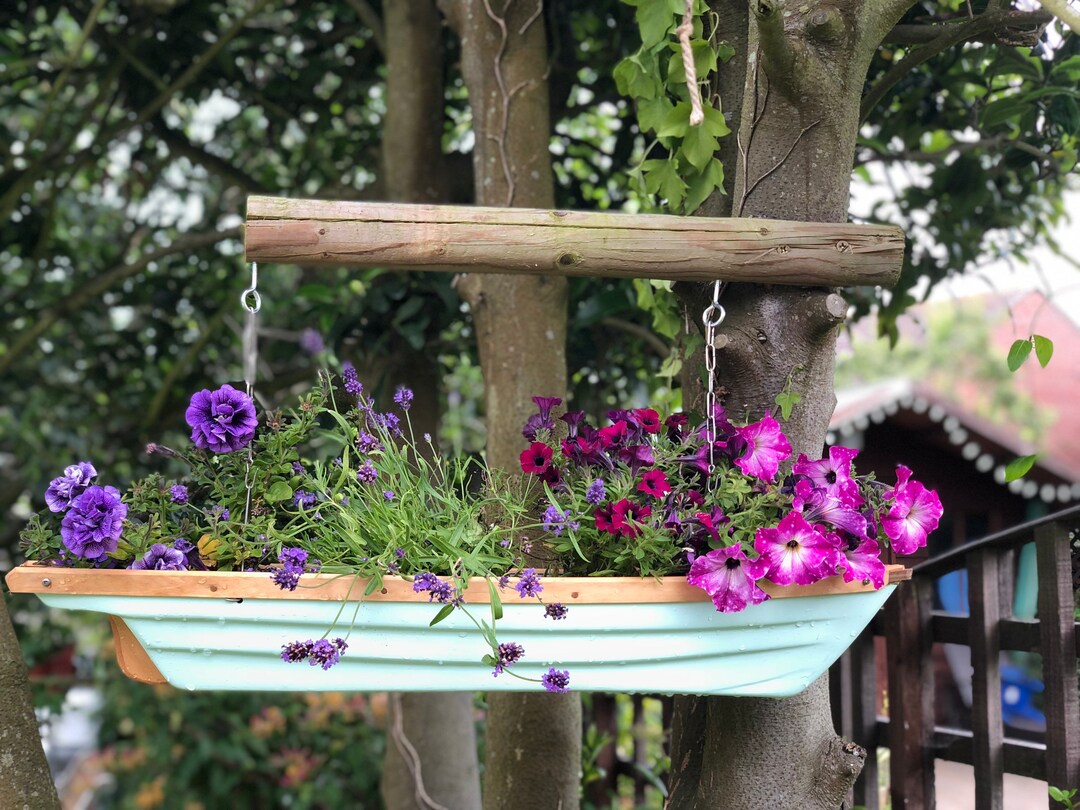 Hanging Fibreglass Boat Planter/flower Pot, Personalisation, Garden ...
