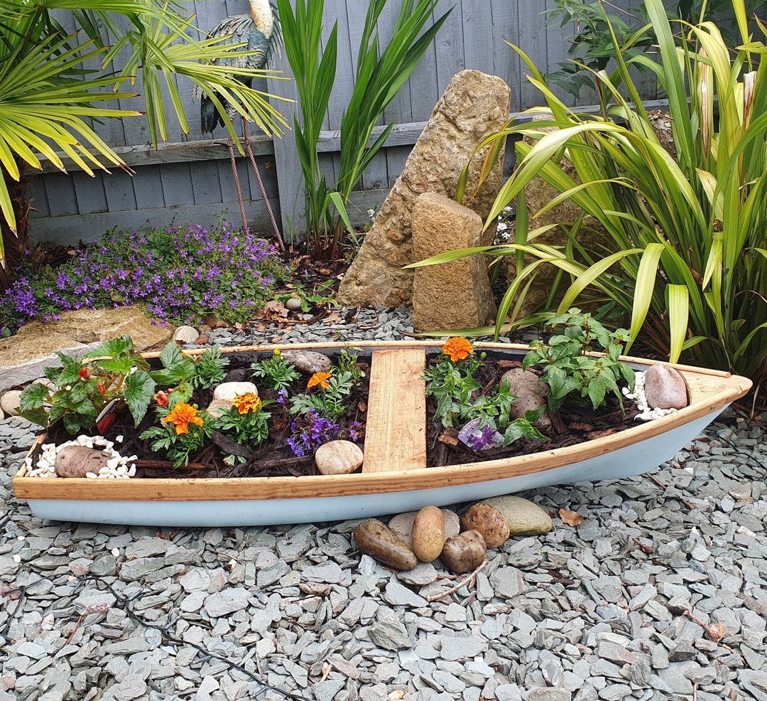 Large Boat Planter, Personalised, Plant/flower Pot, Water Feature ...