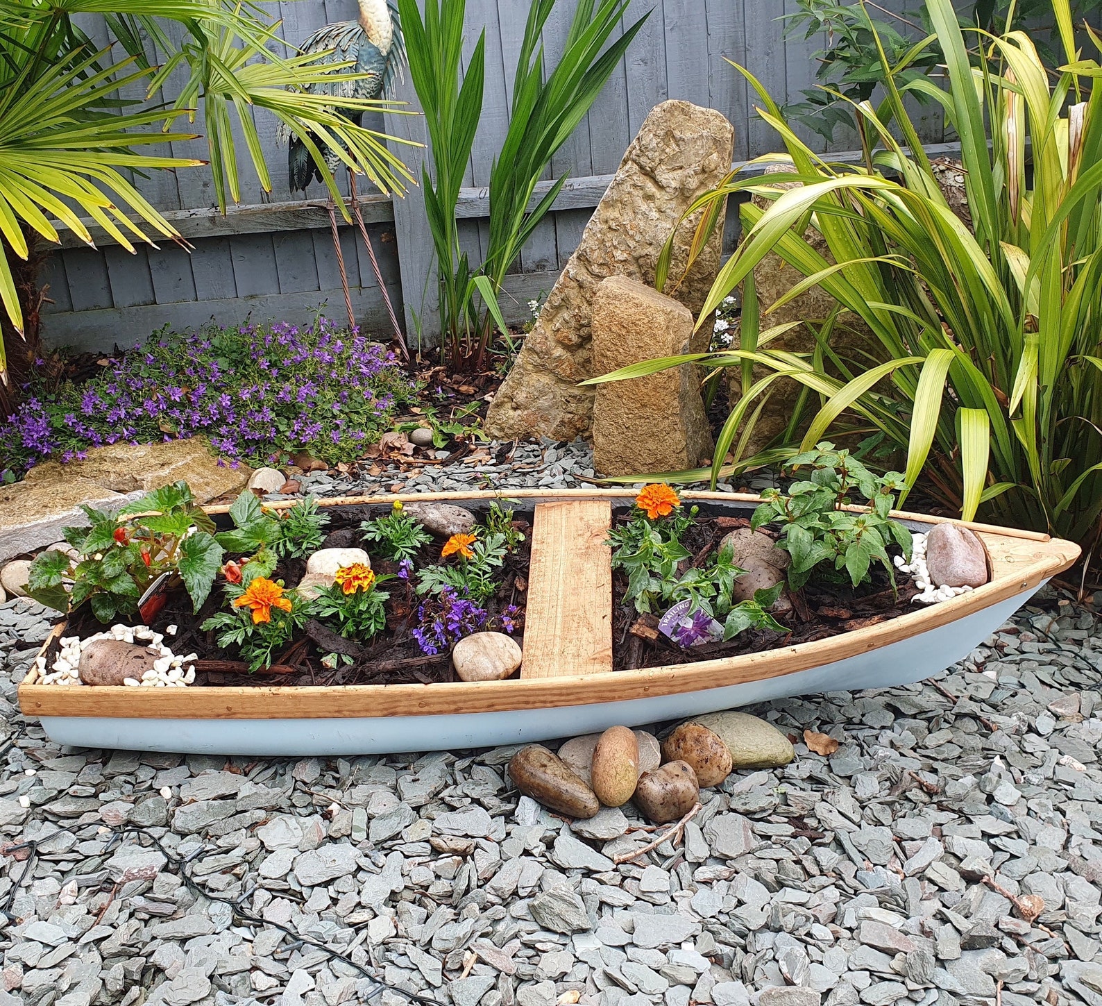 Large Boat Planter, Personalised, Plant/flower Pot, Garden, Pond, Home ...