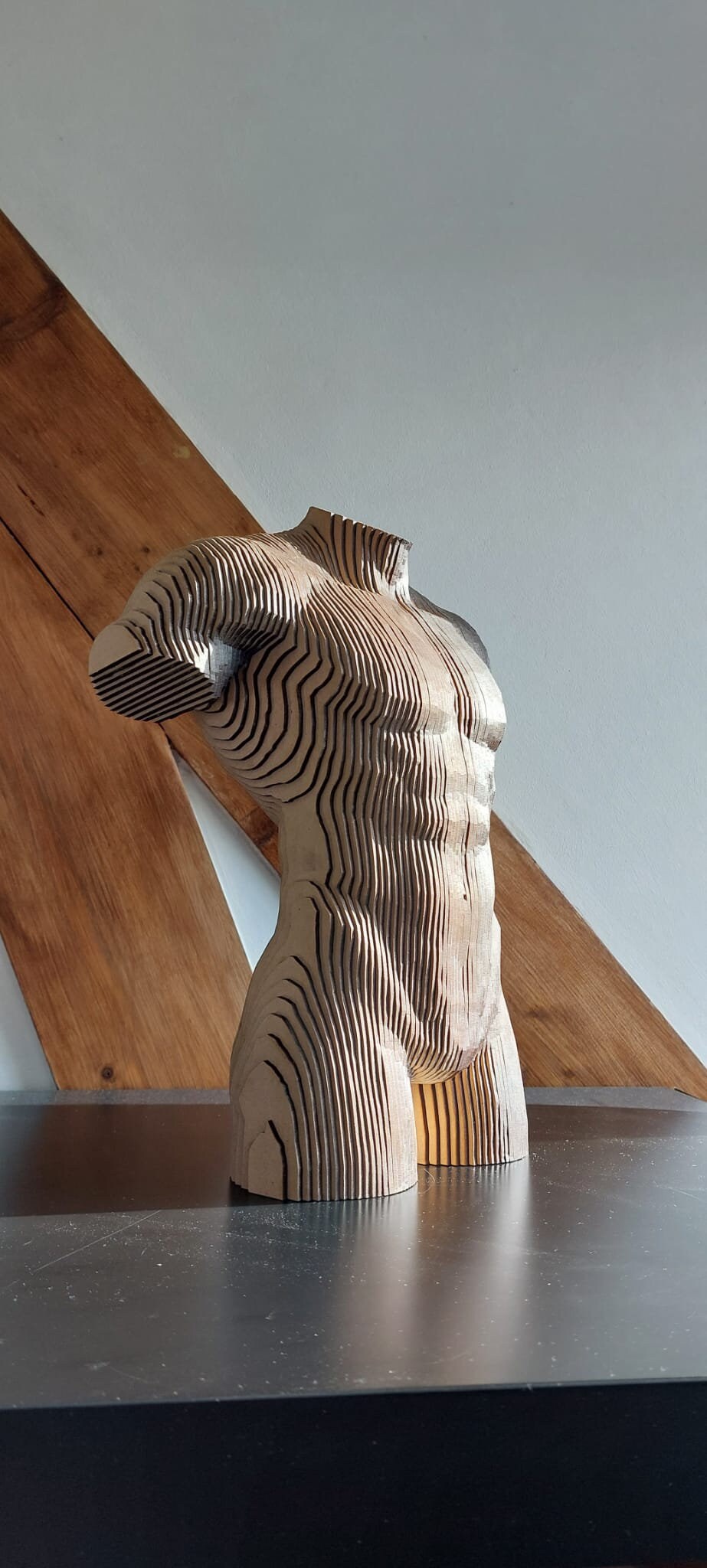 Wood Male Torso Sculpture MDF - Etsy