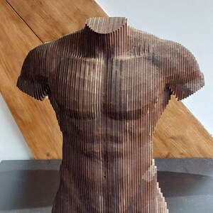 Wood Male Torso Sculpture MDF - Etsy