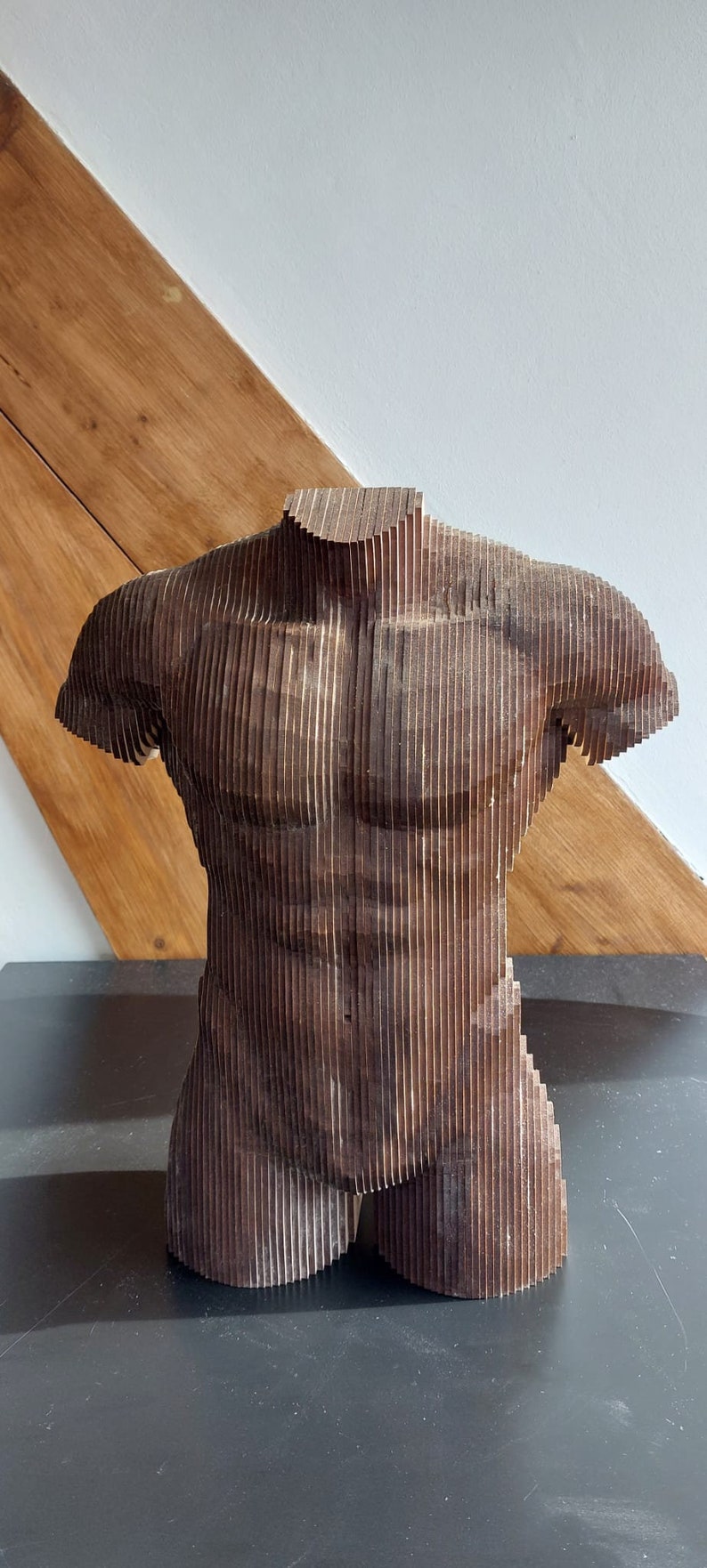 Wood Male Torso Sculpture MDF - Etsy