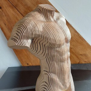 Wood Male Torso Sculpture MDF - Etsy