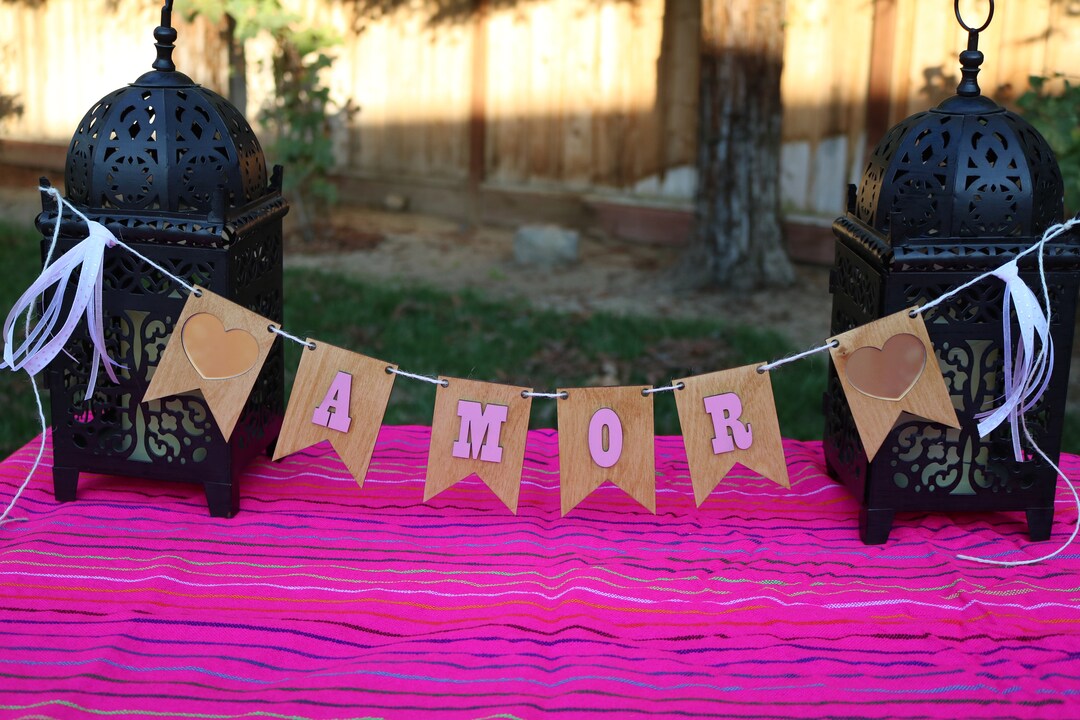 Love Amor Valentines Day San Valentin Banner Sign Spanish Bilingual ...