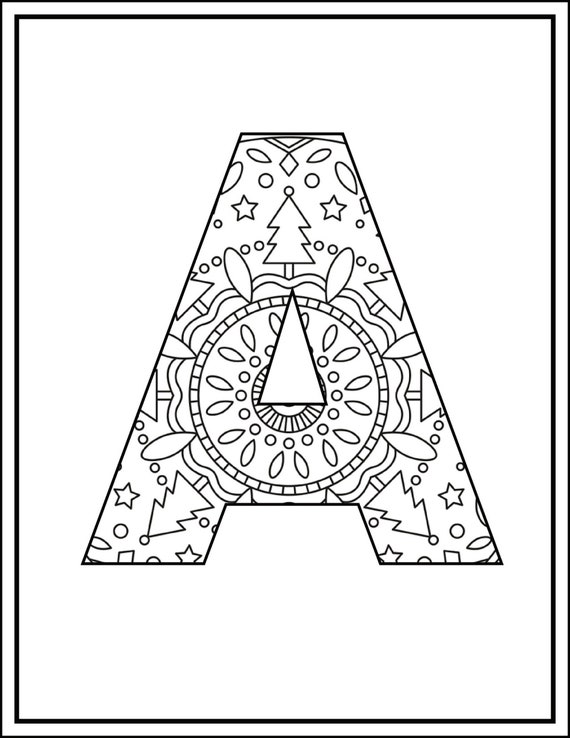 Toys Learning & School Alphabet Zentangle Capital Letters Kids Coloring ...