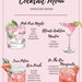 Digital Flyer | Customizable / Editable PDF (cocktail Menu) Editable ...