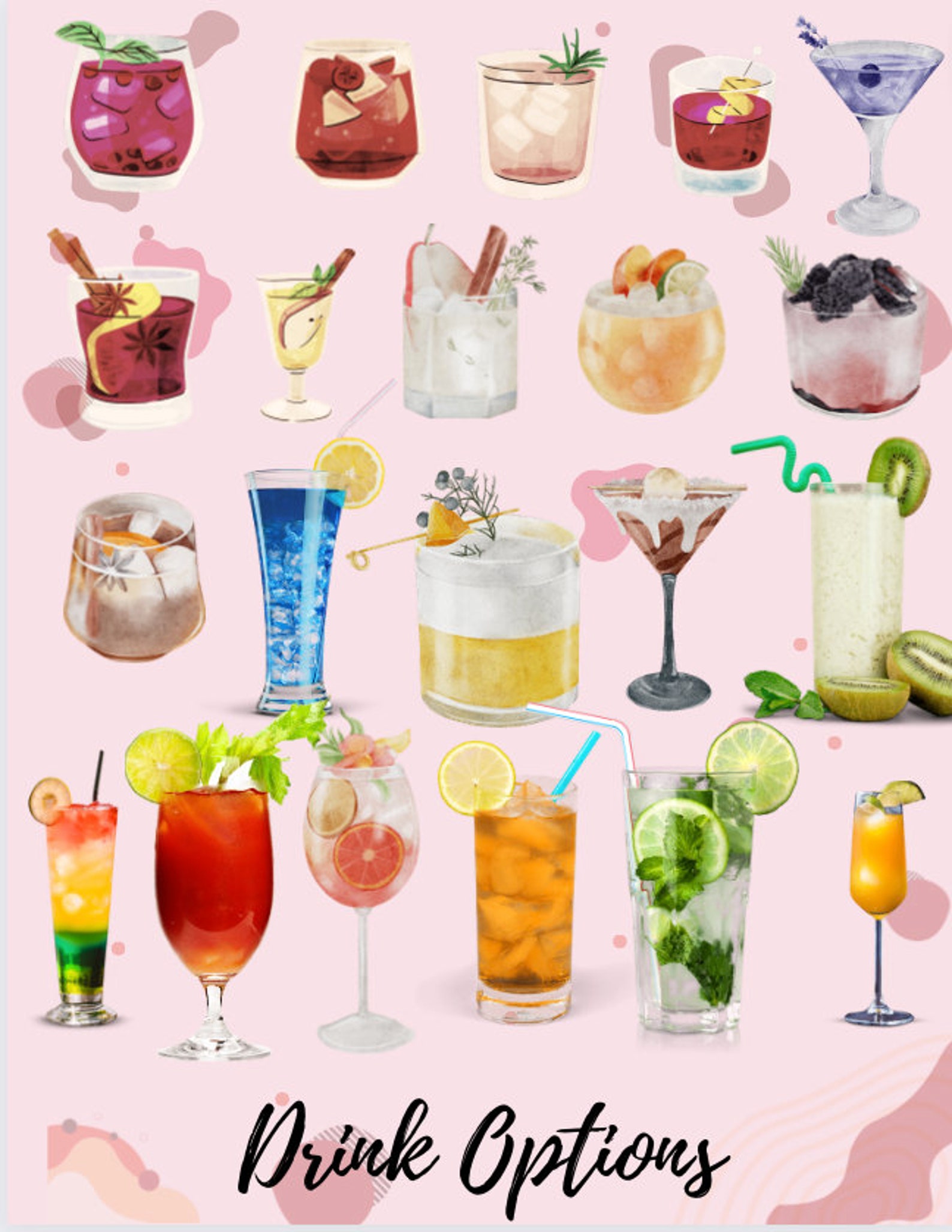 Digital Flyer | Customizable / Editable PDF (cocktail Menu) Editable ...