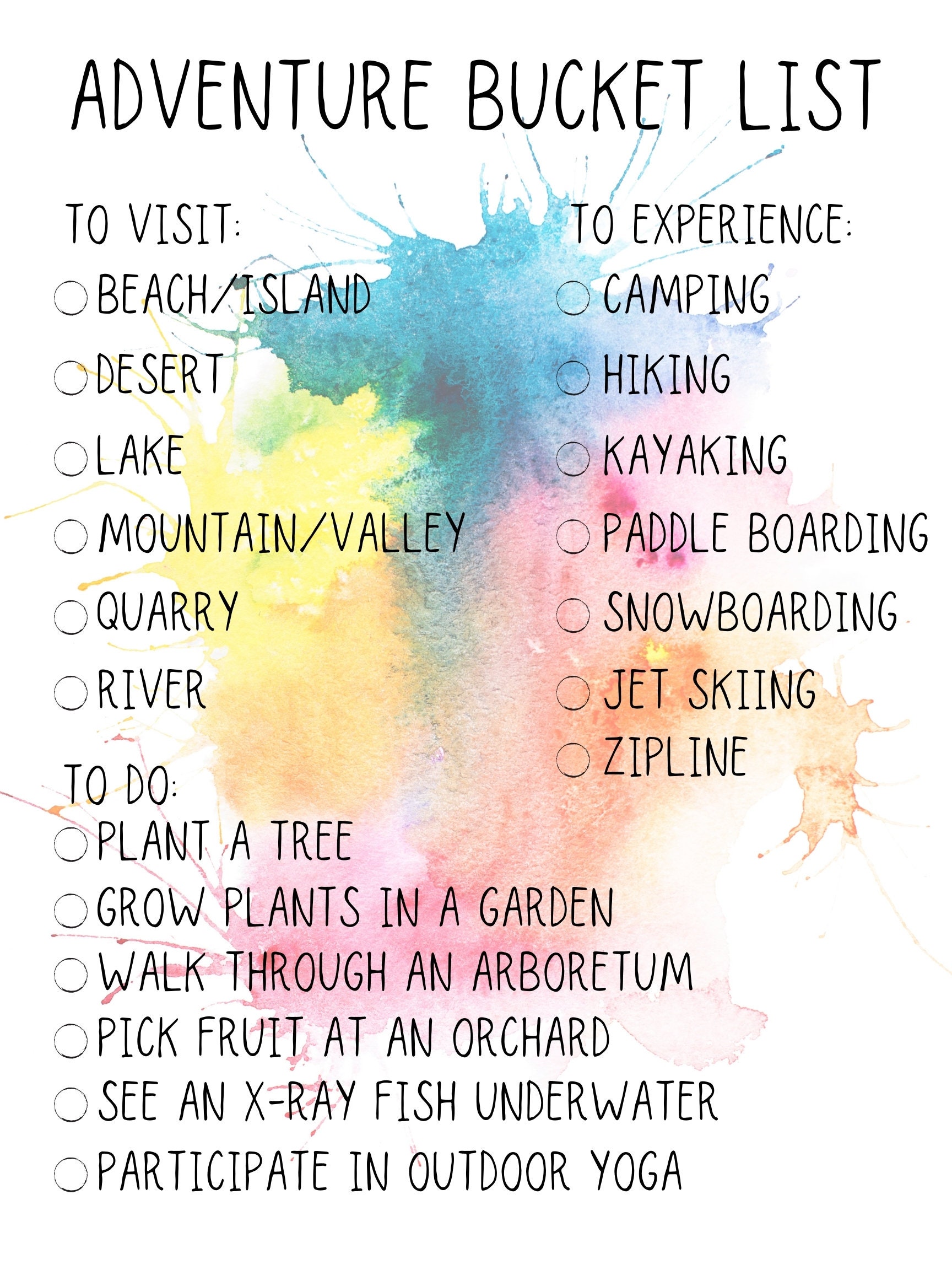 Summer Bucket List Tumblr