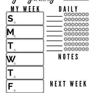 Minimalist Week Planner | Habit Tracker | Day Planner | Meal Planner ...