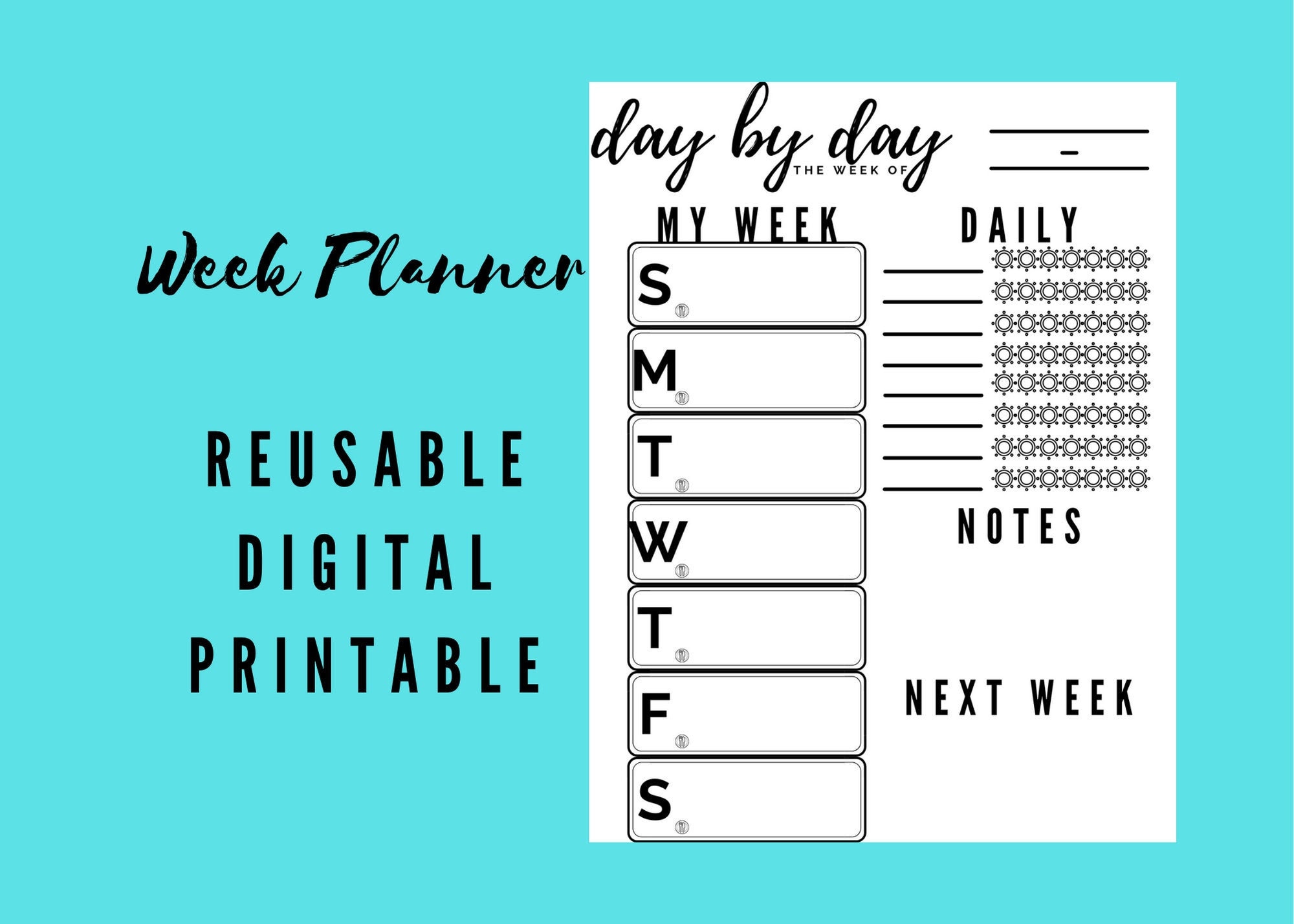 Minimalist Week Planner | Habit Tracker | Day Planner | Meal Planner ...