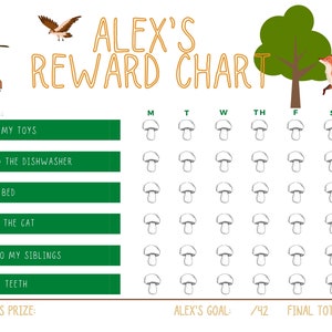 EDITABLE Woodland Reward Chart | Woodland Animals Chore Chart ...