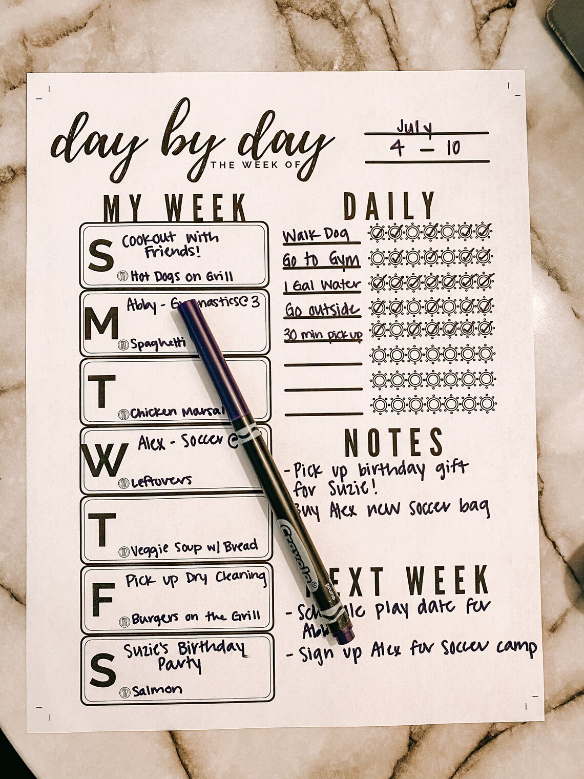 Minimalist Week Planner | Habit Tracker | Day Planner | Meal Planner ...