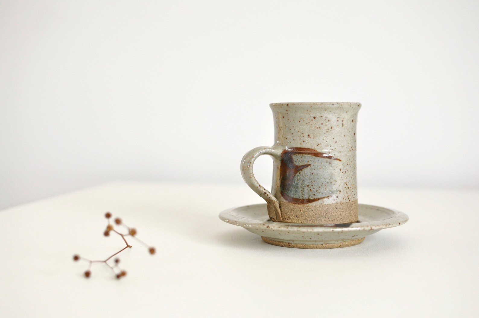 Vintage Molly Perry Studio Pottery Stoneware Coffee Cup and Saucer I ...
