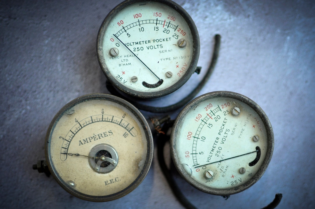 Various Industrial Antique Vintage Ampmeters & Pocket Voltmeters ...