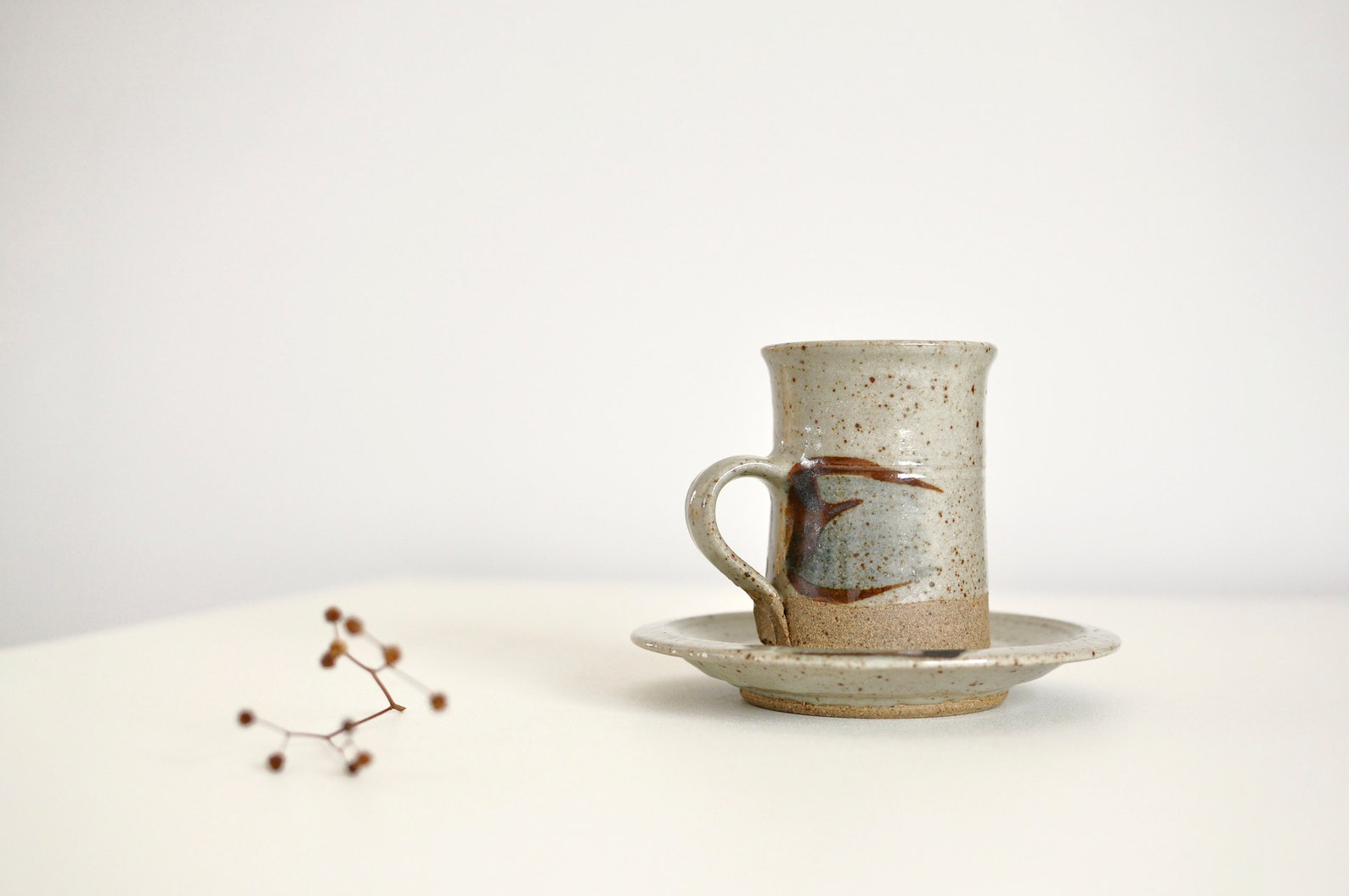 Vintage Molly Perry Studio Pottery Stoneware Coffee Cup and Saucer I ...