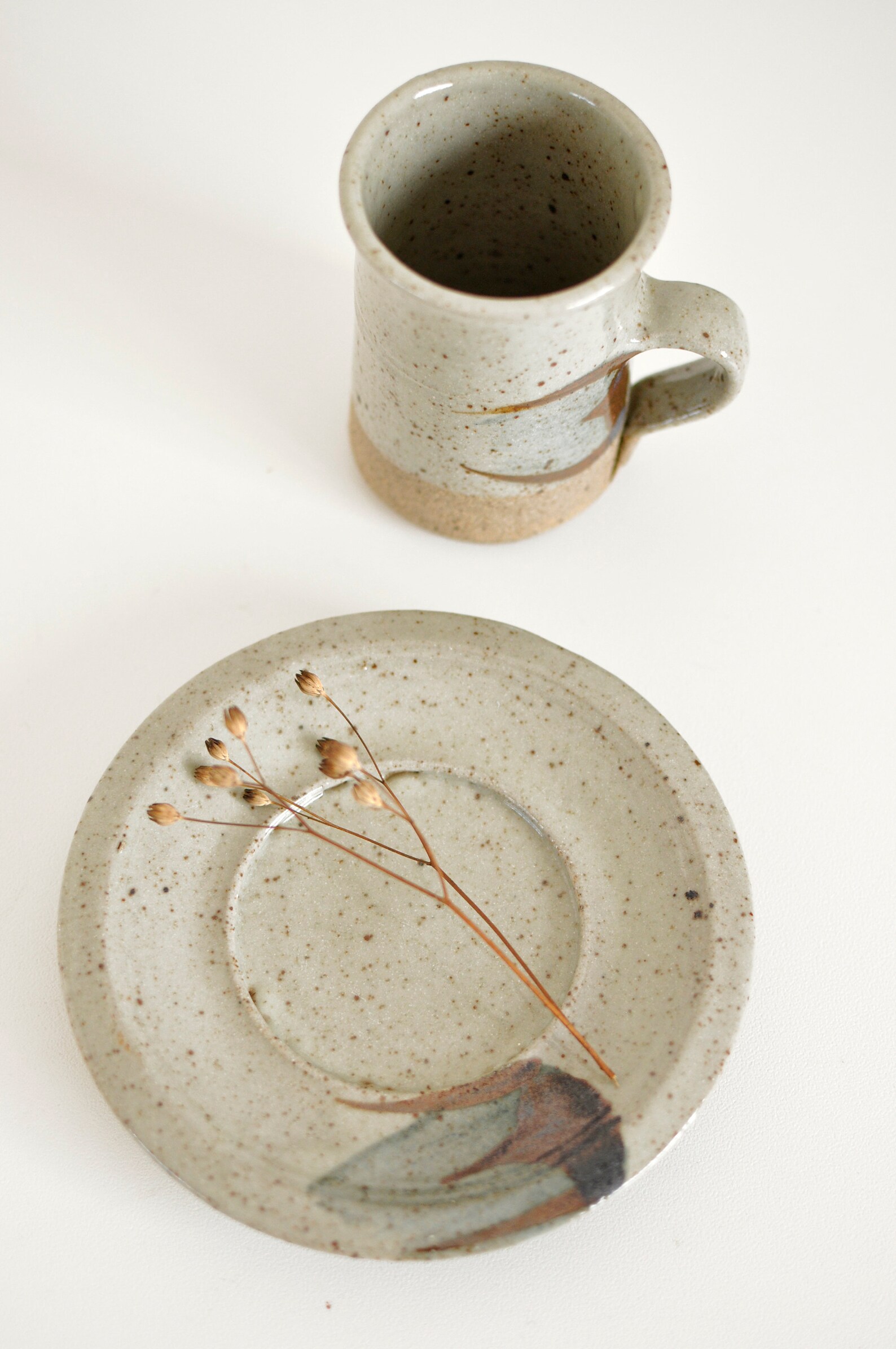 Vintage Molly Perry Studio Pottery Stoneware Coffee Cup and Saucer I ...