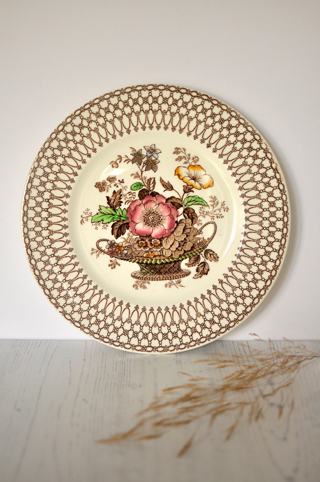Charming Vintage Myott and Sons Floral & Lattice Pattern Plate ...