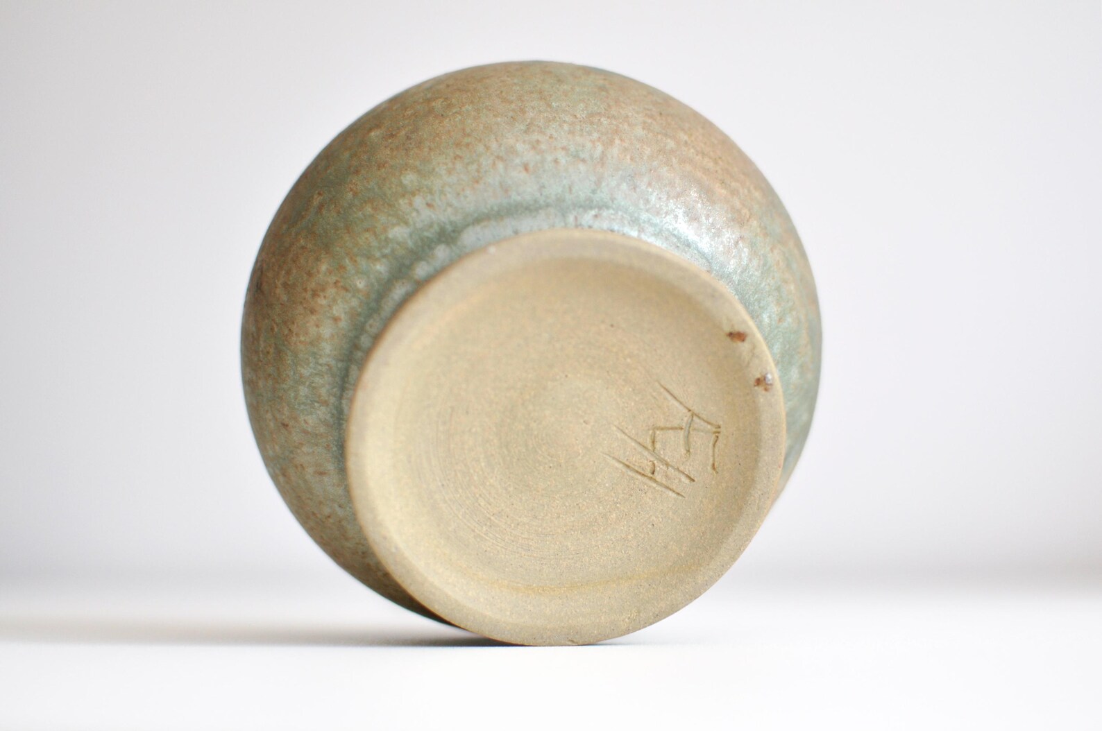 Vintage Muted Sage Green and Brown Drip Glazed Vase I Alan Harmer ...