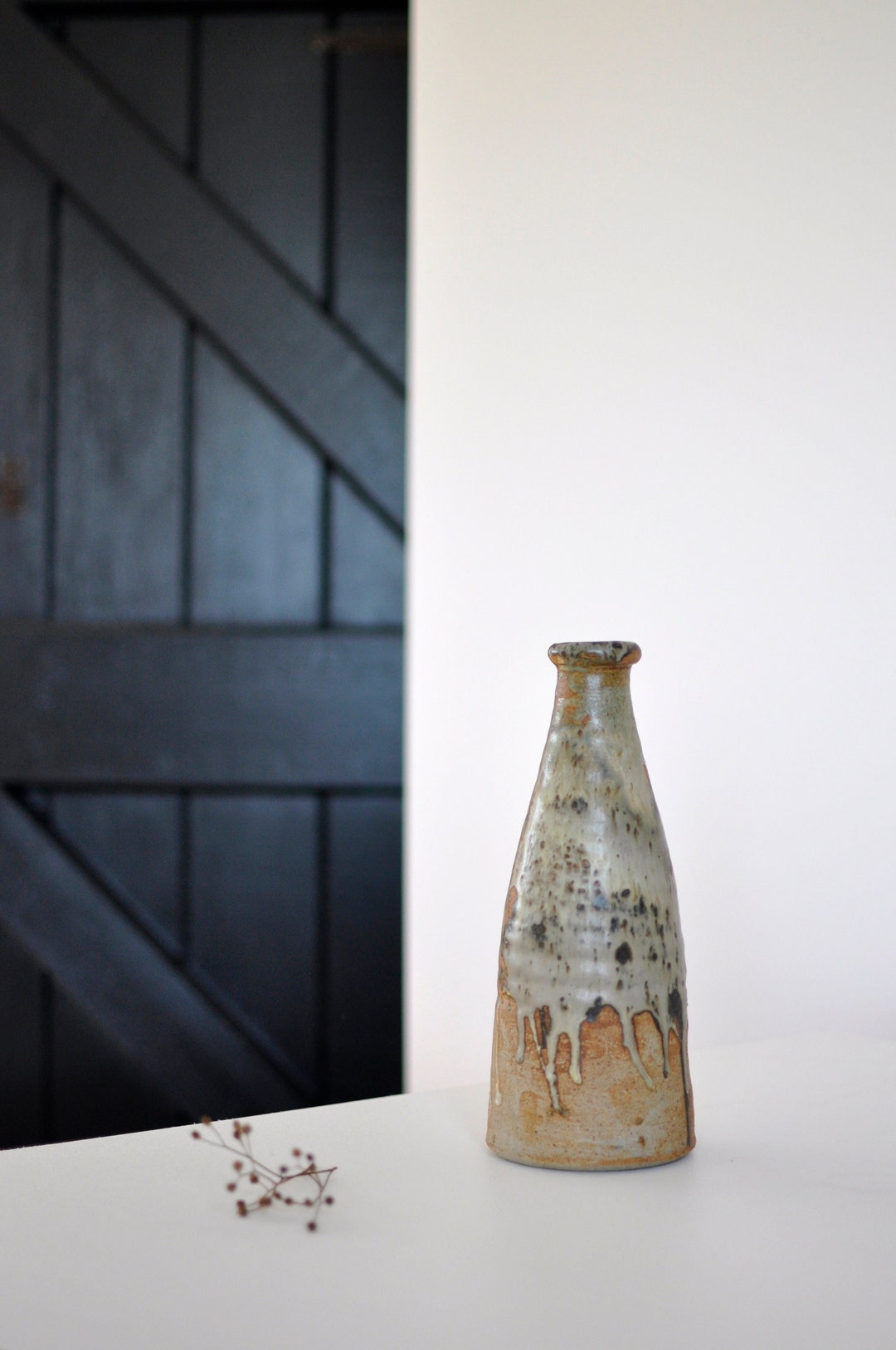 Edinbane Studio Pottery Drip Glazed Bottle Shaped Vase Isle of Skye ...
