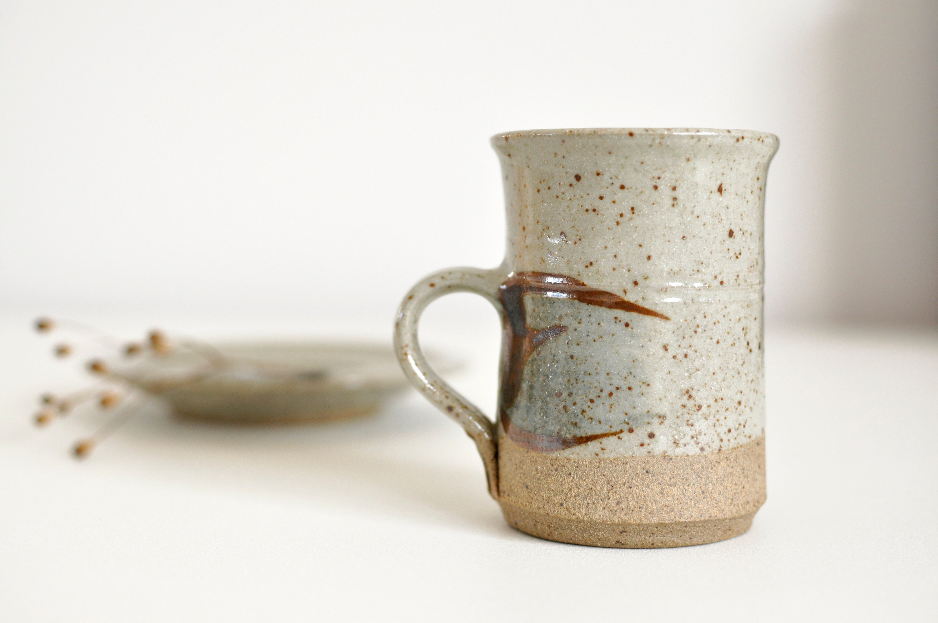 Vintage Molly Perry Studio Pottery Stoneware Coffee Cup and Saucer I ...