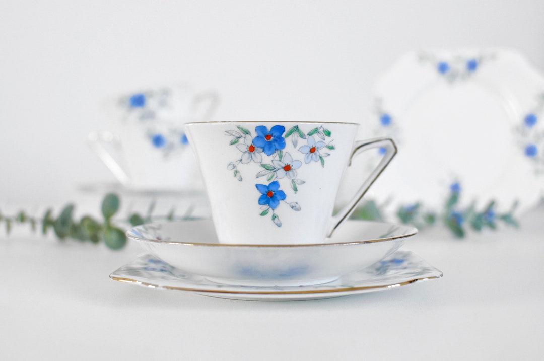 Pretty 1930s 12 Piece Blue Floral Tea Set I Bell China Stoke-on-trent I ...